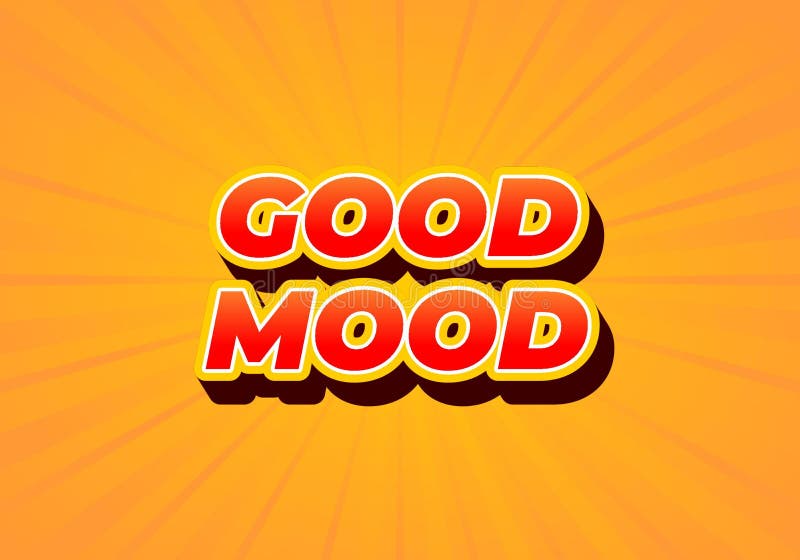 Good Mood. Text Effect in 3D Look with Gradient Purple Yellow Color ...