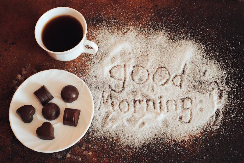 Good morning chocolate stock image. Image of floral, green - 87500765