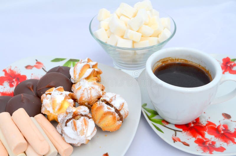 Good Morning - Cookies, Candy and Coffee Stock Image - Image of grain ...