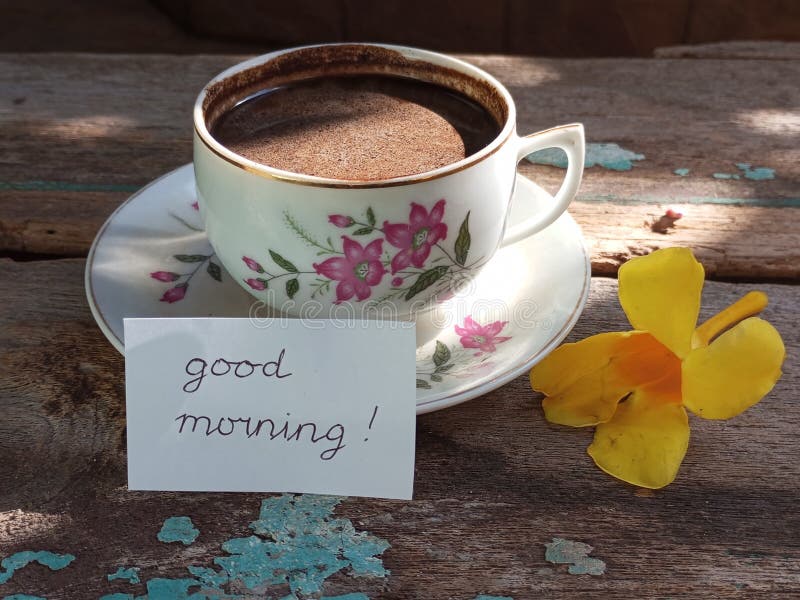 Good Morning with a Cup of Coffe Stock Image - Image of table, bitter ...