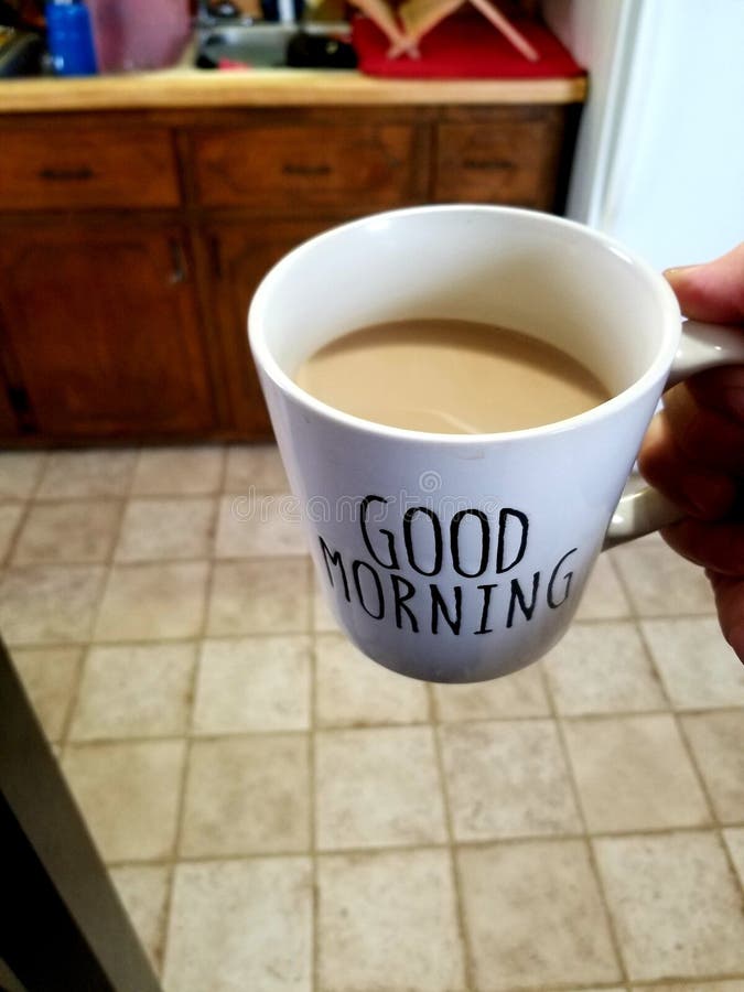 Good Morning Cup Kitchen Hand Stock Photo - Image of kitchen, morning ...