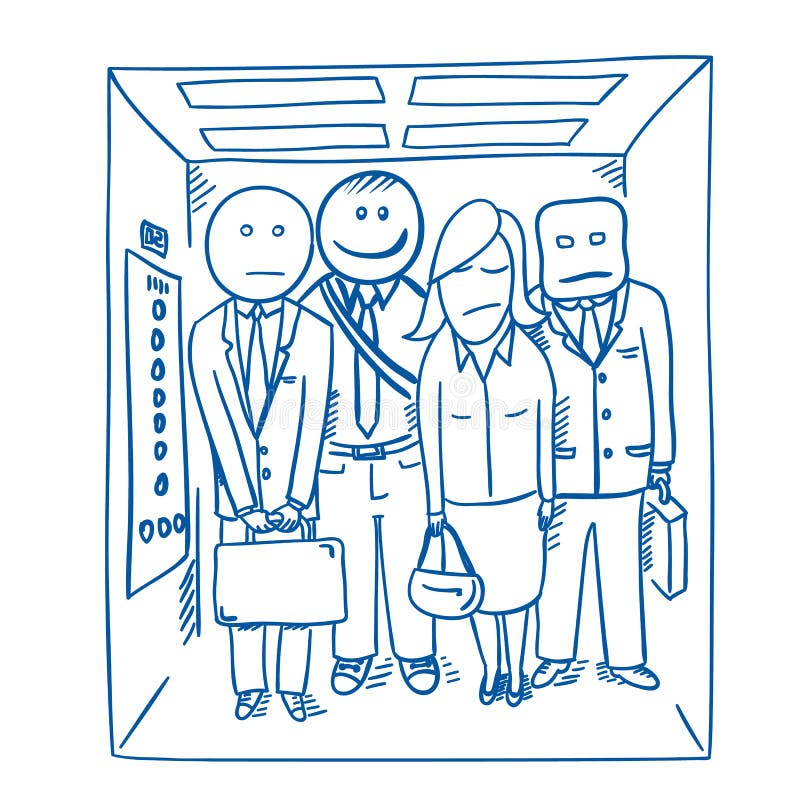Crowded Elevator Clipart