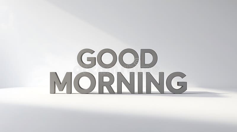 Good Morning Greeting in Bold Typography with Natural Light Background ...