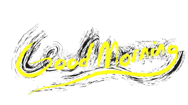 Good Morning Hand Writing Greeting with Yellow Color Stock Illustration ...