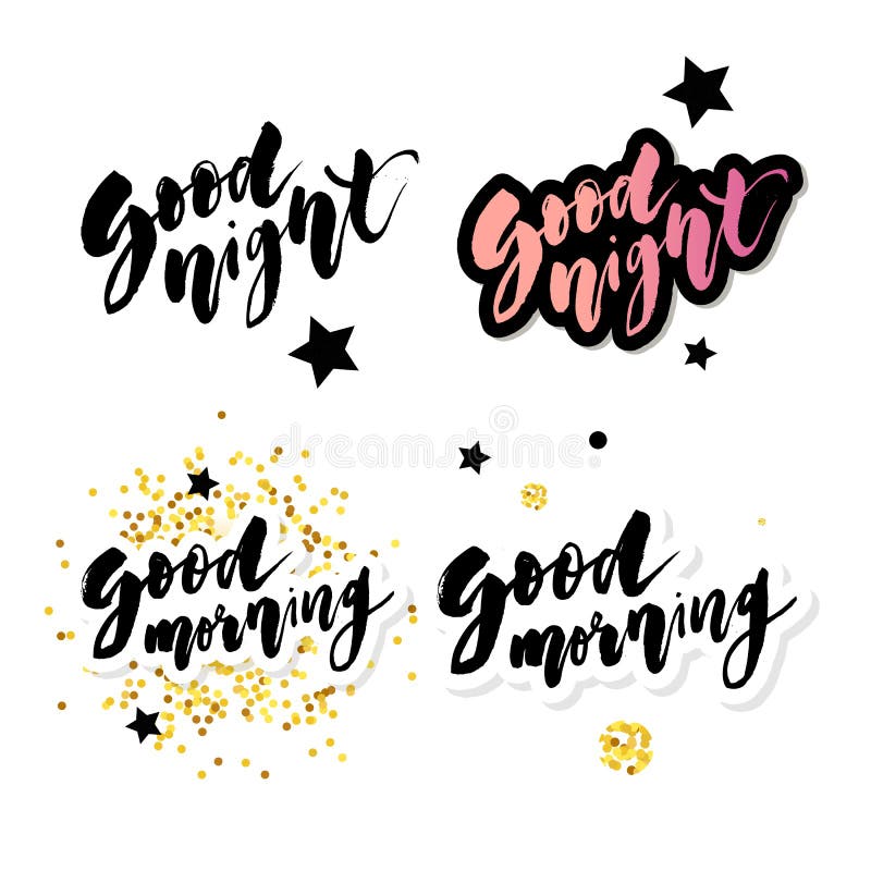 Vector Illustration Black White Good Morning Quote Stock Illustrations ...