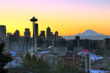 Good morning Seattle editorial stock photo. Image of attraction - 12223208