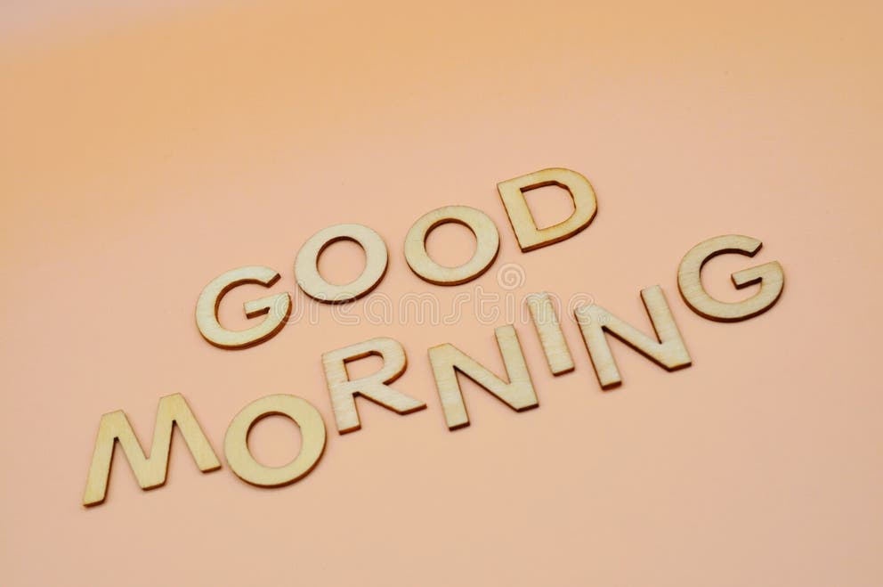 Good Morning Text on Beige Background Stock Image - Image of yellow ...