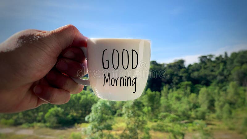 Good Morning Text on Coffee Cup. Morning Concept Stock Image - Image of ...