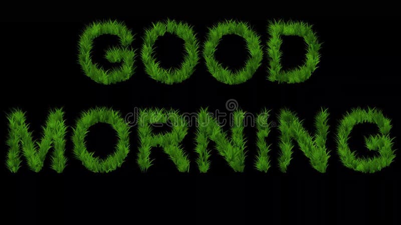 Good Morning Text with Water Waves Effect on Green Screen Background ...