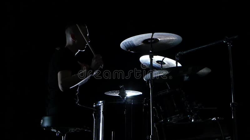 Good Music in the Perfomance of a Professional Drummer. Side View ...