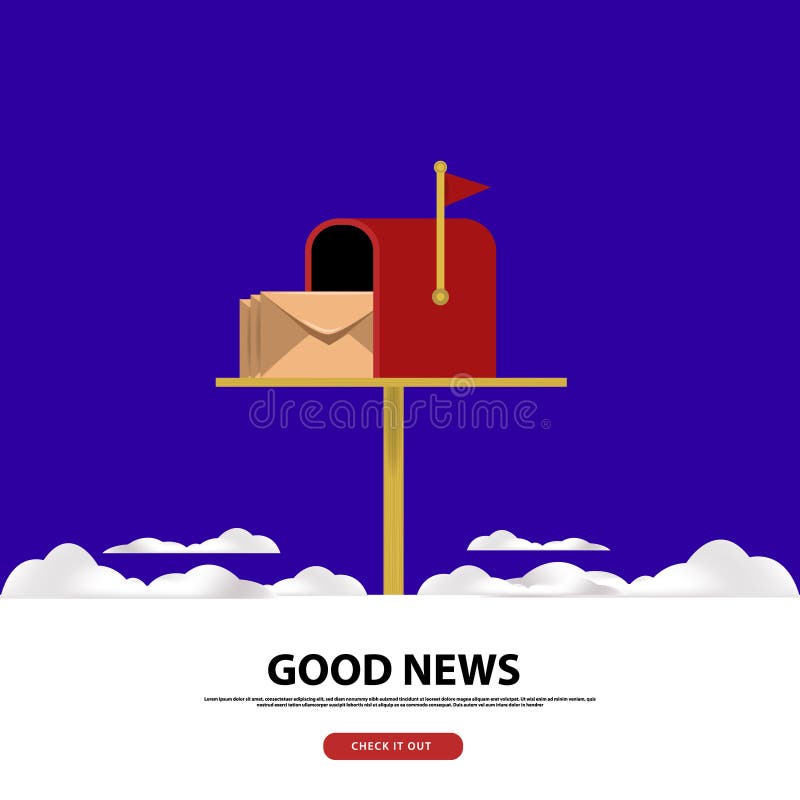 Good News Email or Notification Banner Design Template Stock ...