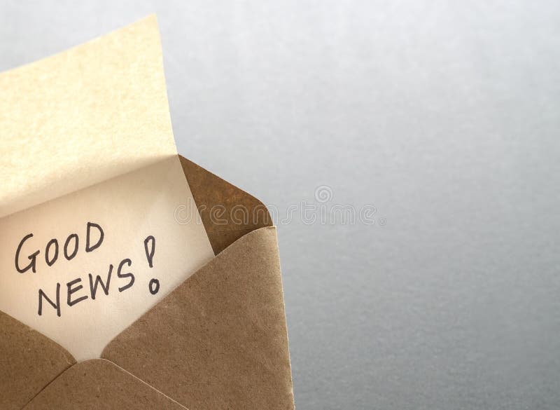 Good News Message in an Envelope Stock Photo - Image of congrats ...