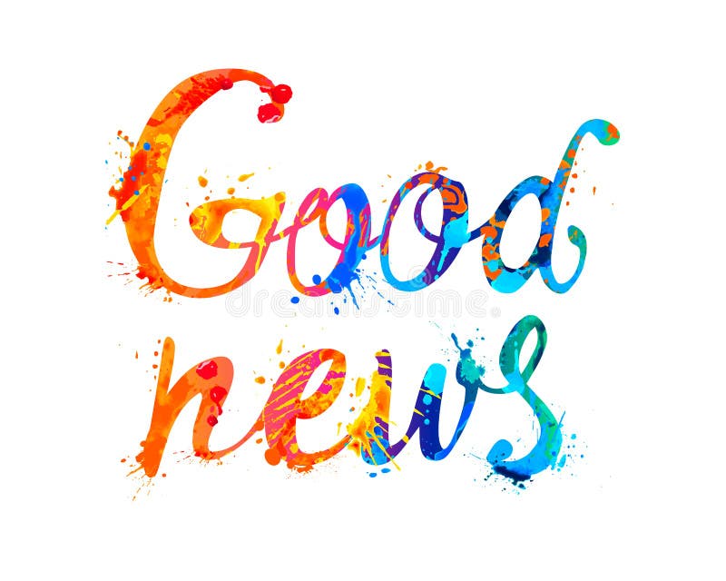 Good News. Words of Calligraphic Letters Stock Vector - Illustration of ...