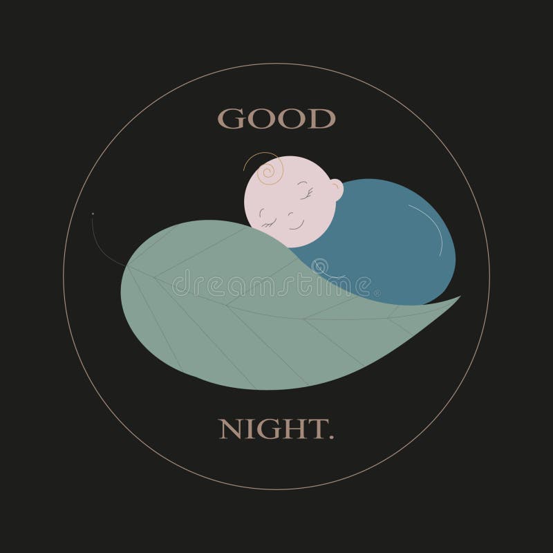 GOOD NIGHT BABY stock illustration. Illustration of logo - 286109219