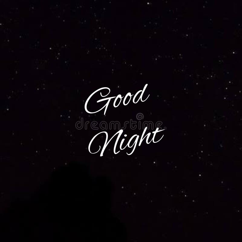 Good Night Illustration, Typography Card, Image with Text Stock ...