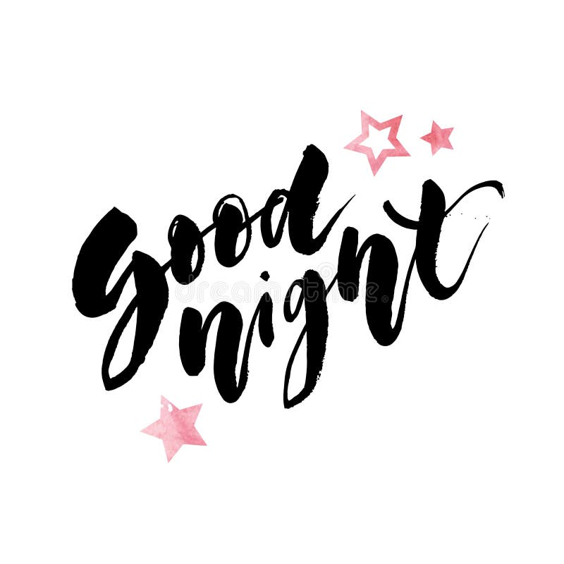 Good Night Lettering Calligraphy Vector Text Phrase Typography Type ...