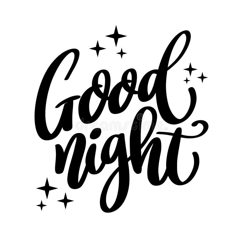Good Night. Lettering Phrase Isolated on White Stock Vector ...