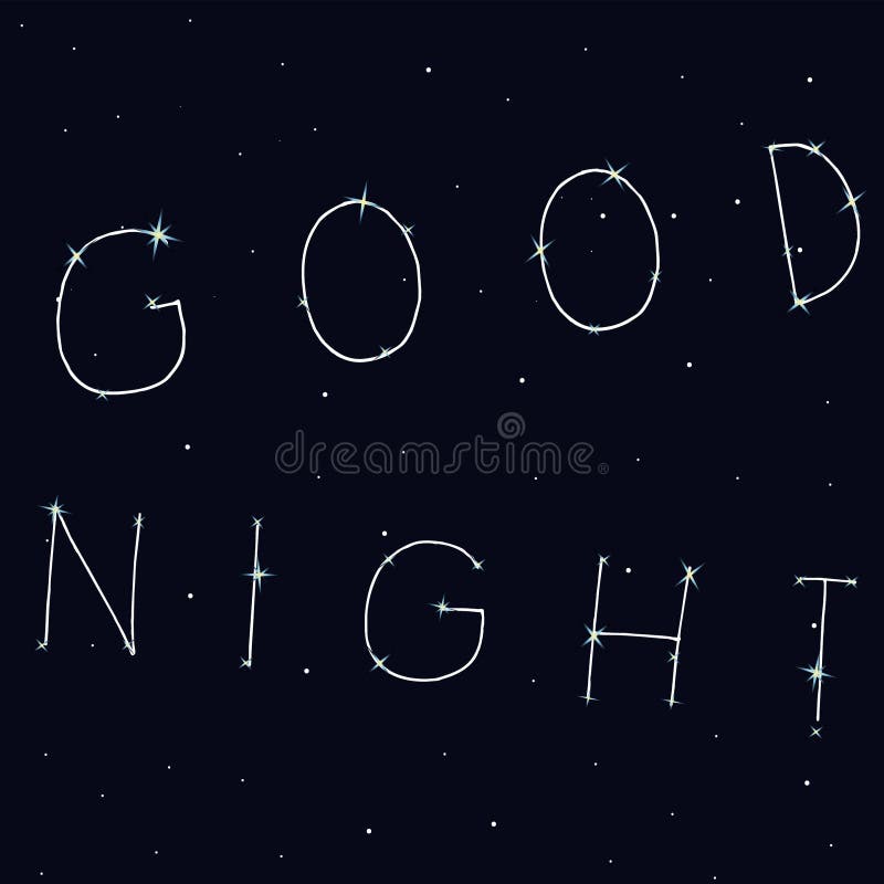 Good night stock vector. Illustration of sweet, hand - 52474734