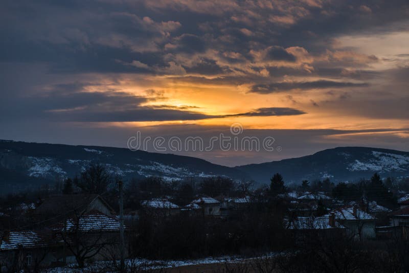 Good night ! stock photo. Image of setting, trees, night - 84130004