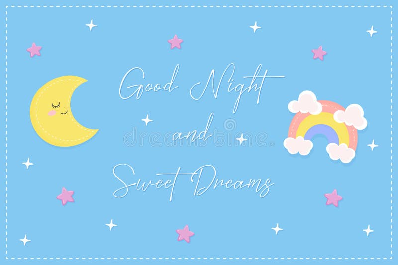 Good Night and Sweet Dreams Flat Vector Illustration Stock Illustration ...