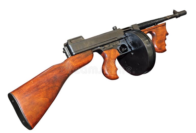 Good old Tommy gun stock image. Image of white, machine - 16384193