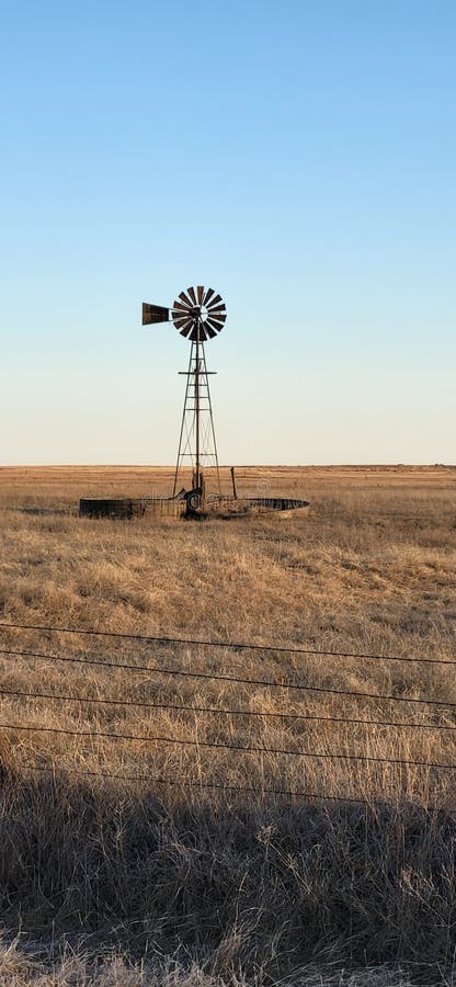 Good Old Windmill Still Pumping in Ks Stock Image - Image of windmill ...