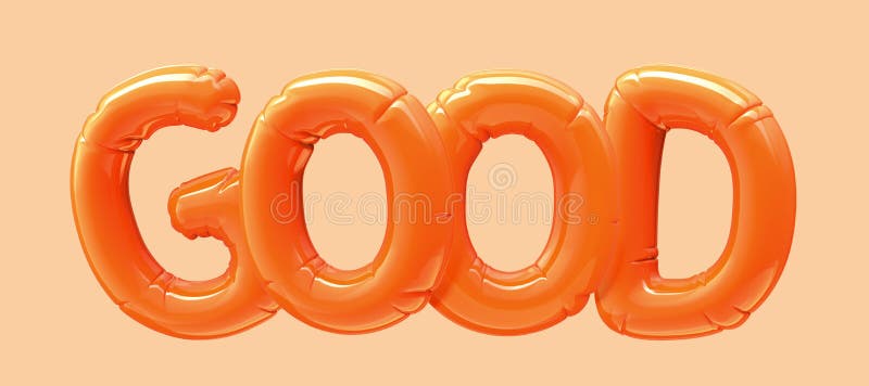 GOOD orange foil balloon stock illustration. Illustration of shiny ...