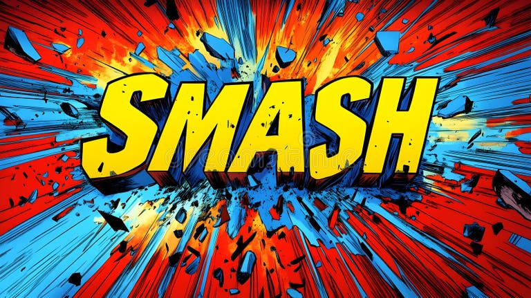 Comic Style Explosion with Smash Text in Dynamic Colors Stock Photo ...