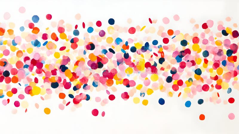 Colorful Confetti Pattern of Vibrant Dots on White Background Stock ...