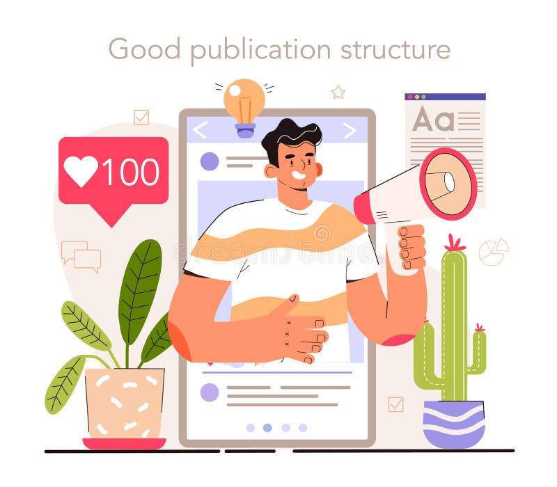 Good Publication Structure. Social Media Content Manager Guidance Stock ...