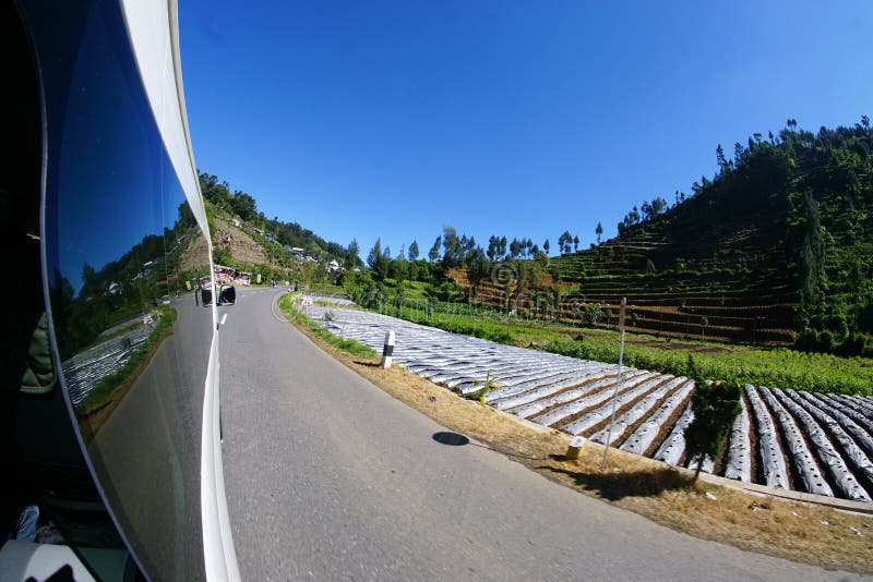 A Good Reflection of the Natural Scenery from the Car Glass Stock Image ...