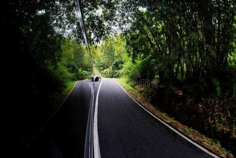 A Good Reflection of the Natural Scenery from the Car Glass Stock Photo ...