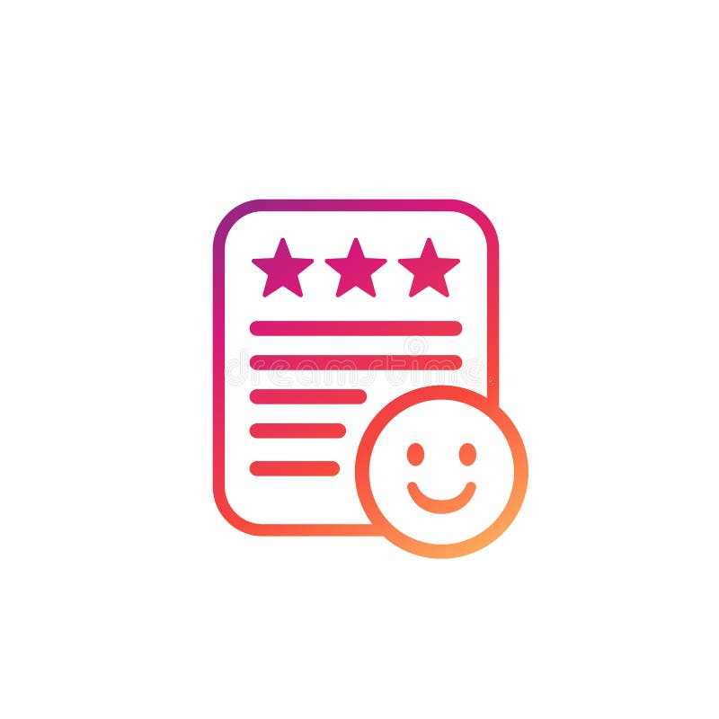 Good Review Icon with Emoji Stock Vector - Illustration of vector, form ...