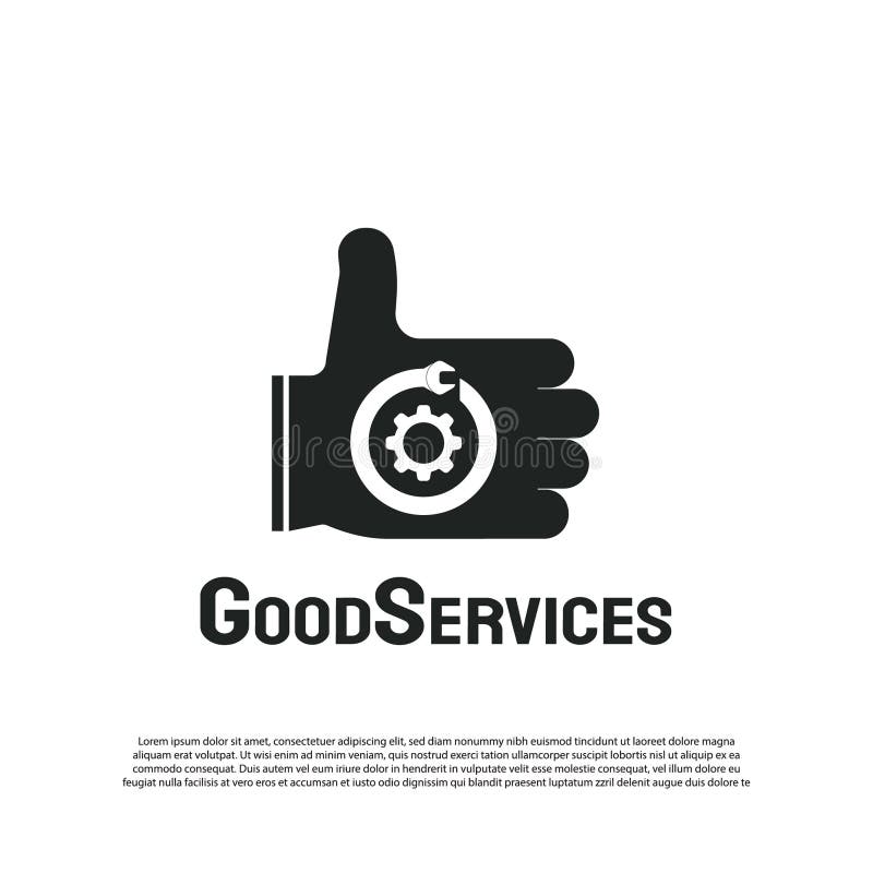 Good Service Logo with Hand Concept. Repair. Technology Icon ...