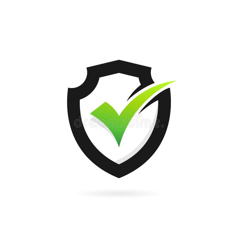 Tick and Shield Logo Design Template Stock Vector - Illustration of ...