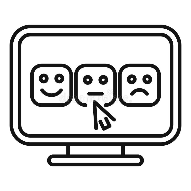 Good Smiley Faces Online Icon Outline Vector. Button Rank Stock Vector ...