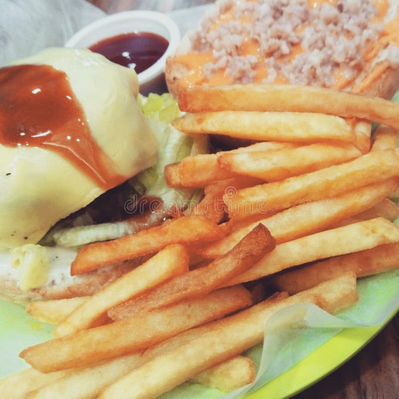 Good snack stock photo. Image of burger, fries, snack - 95954808