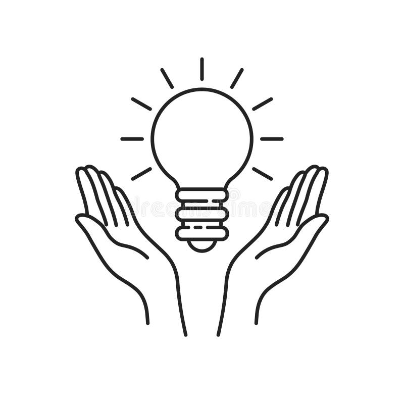 Good Solution Icon with Two Thin Line Hands Stock Illustration ...