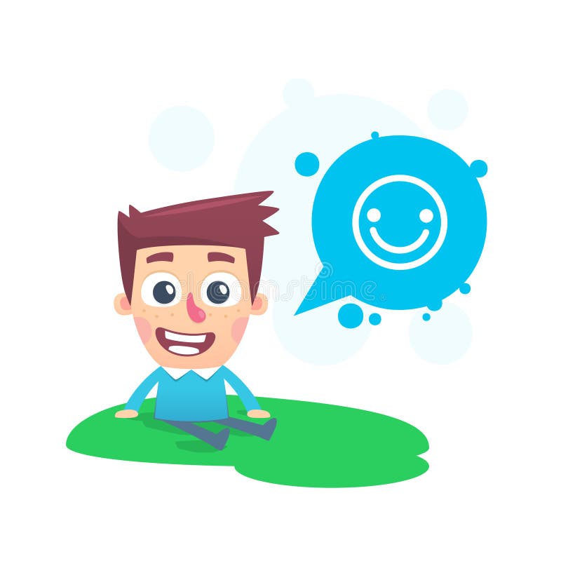Happy Cute Smile Kid Boy Crossed Arms Stock Illustration - Illustration ...