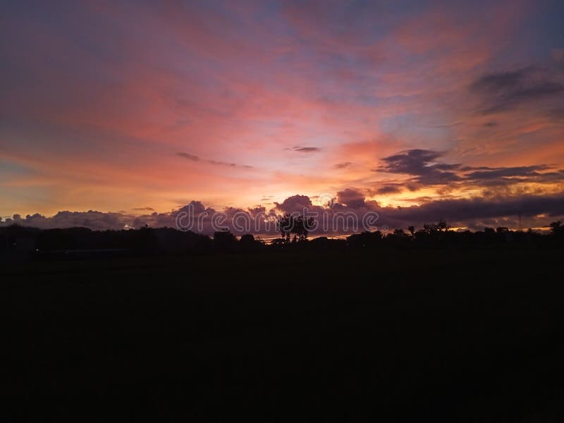 A good sunset in the sky stock image. Image of evening - 273827667