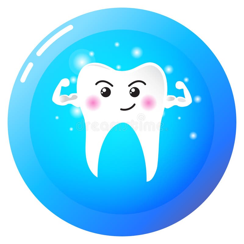 Healthy Strong Tooth Shining Star Icon Vector. Healthy and Happy of ...