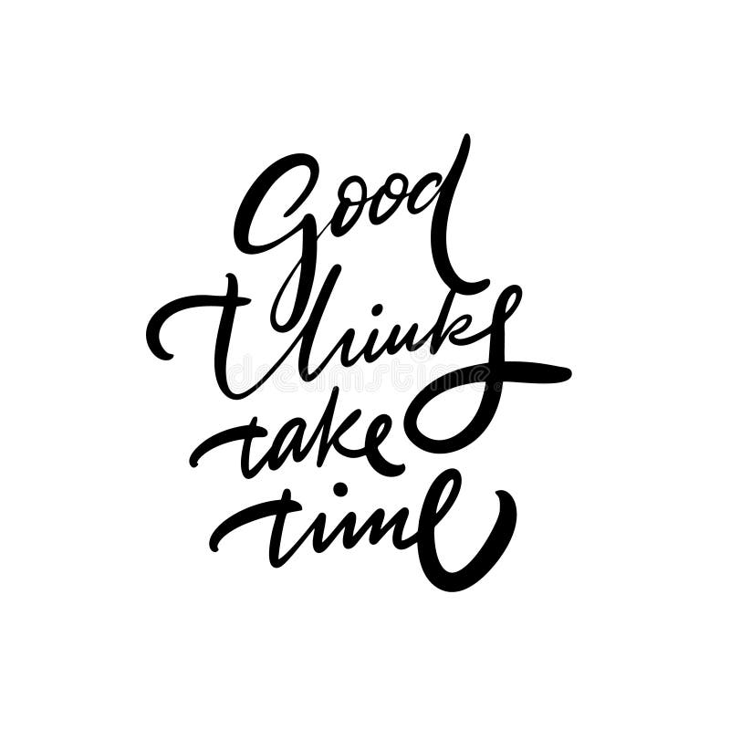 Take it One Day at a Time. Hand Drawn Lettering Phrase. Black Ink ...