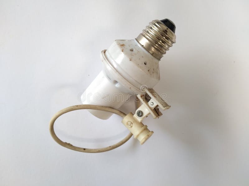 Isolated Lamp Fitting with Light Sensor on a White Background Stock ...