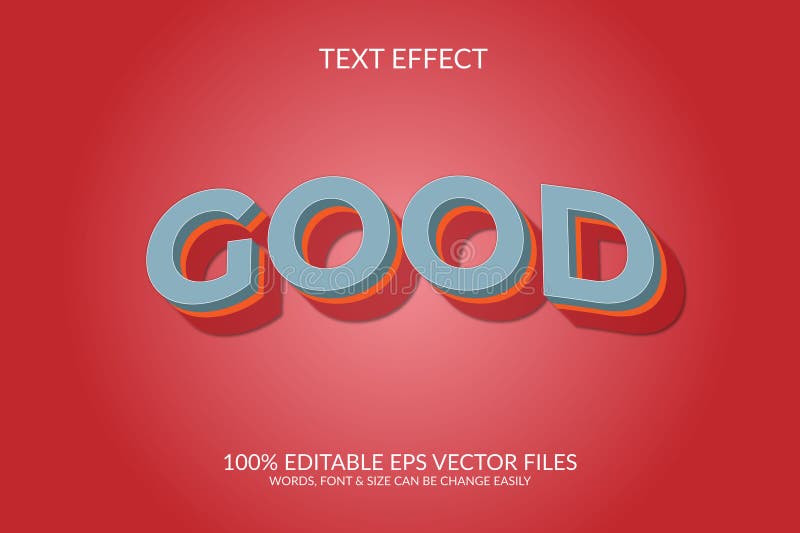 Good Vector Eps 3d Text Effect Illustration. Stock Illustration ...