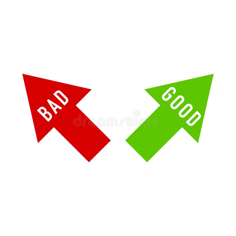 GOOD versus BAD written stock vector. Illustration of habits - 214968668