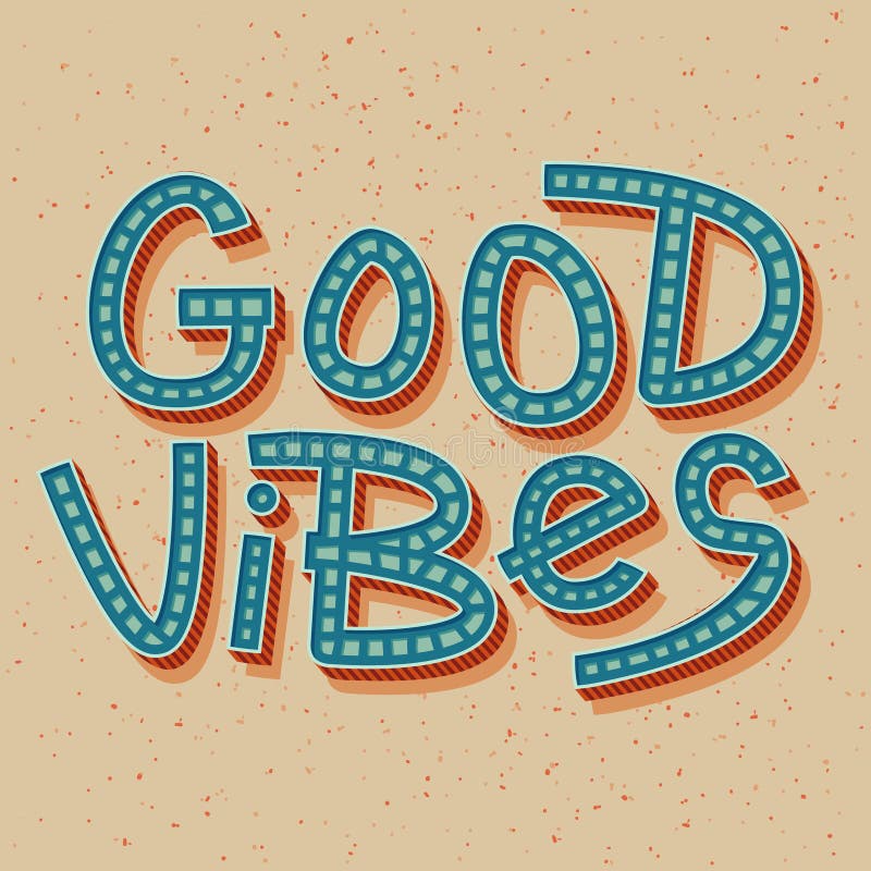 Good Vibes Colorful Retro Poster Stock Vector - Illustration of retro ...