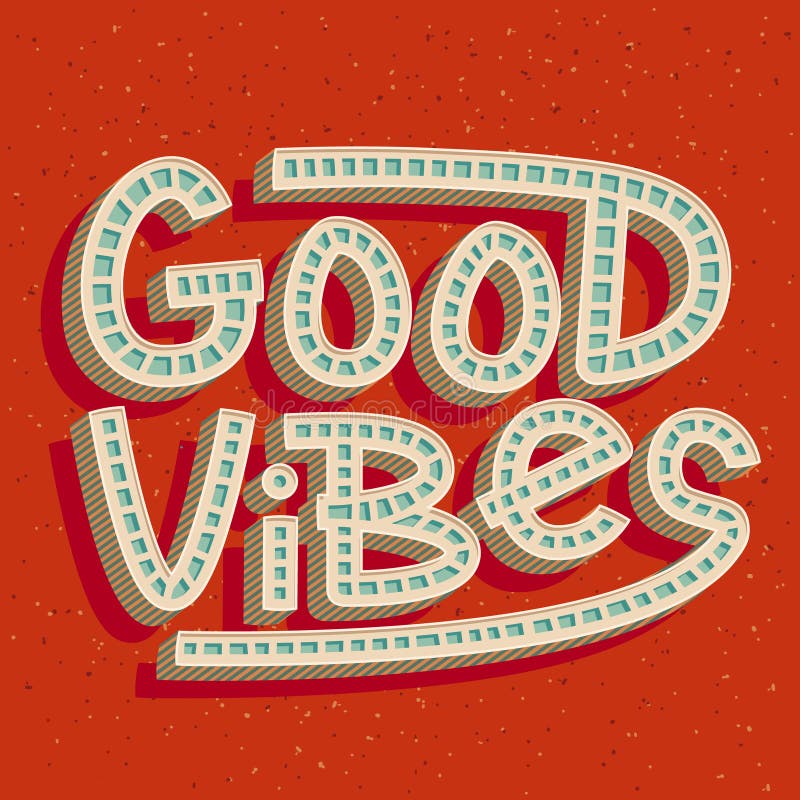Good Vibes Colorful Vintage Poster Stock Vector - Illustration of ...