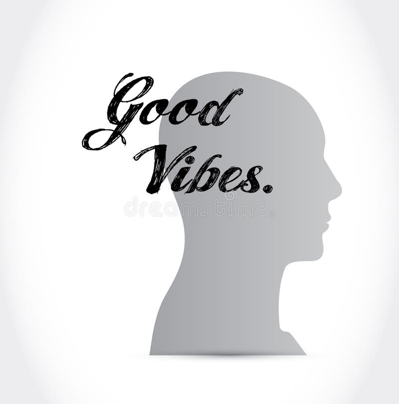 Good Vibes Head Sign Concept Illustration Stock Illustration ...