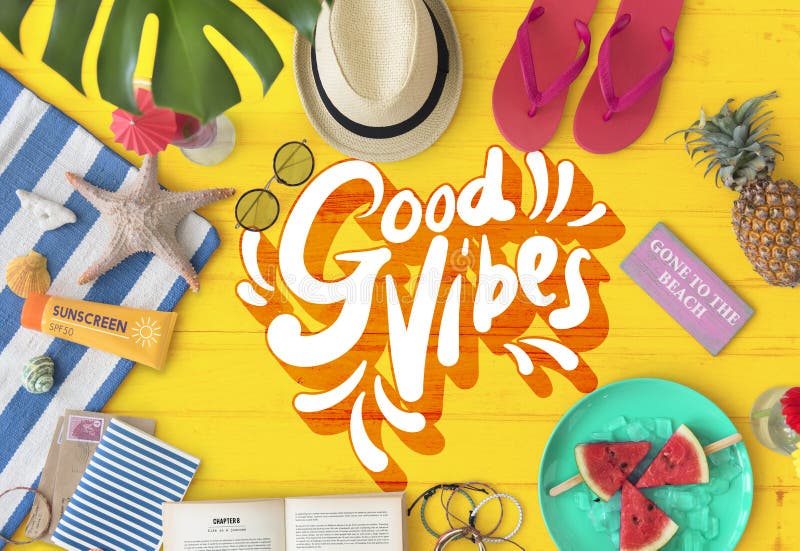 Good Vibes Positive Motivation Inspiration Concept Stock Image - Image ...