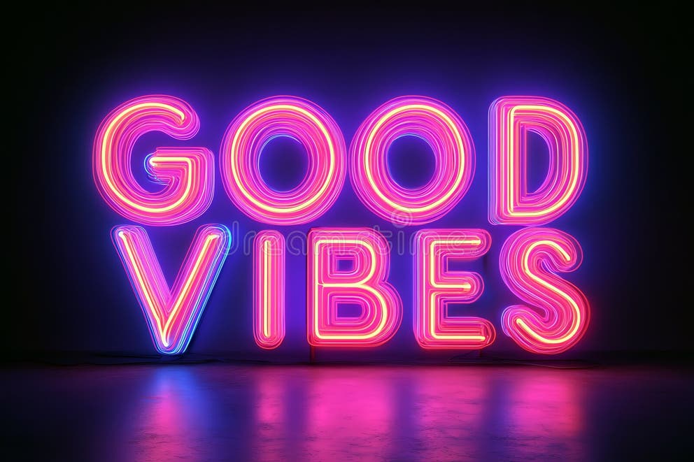 Good Vibes Sign, AI Generated Stock Illustration - Illustration of ...